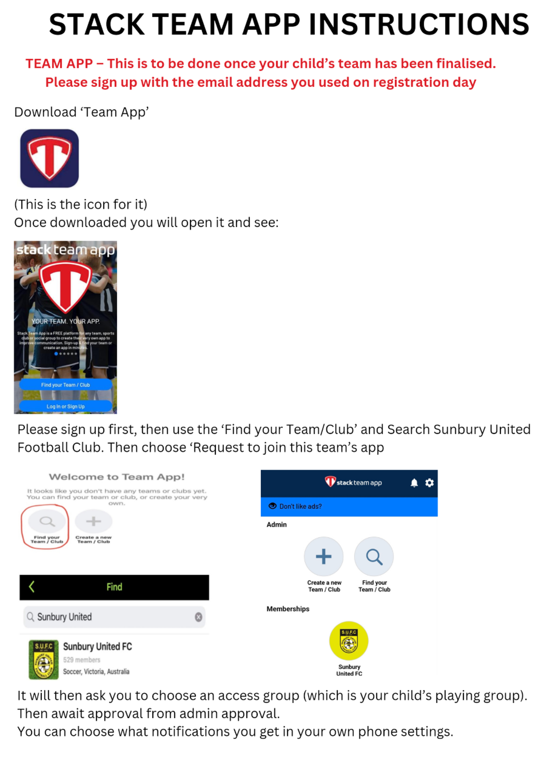 Junior Club Communications - Sunbury United Football Club - Northwest ...